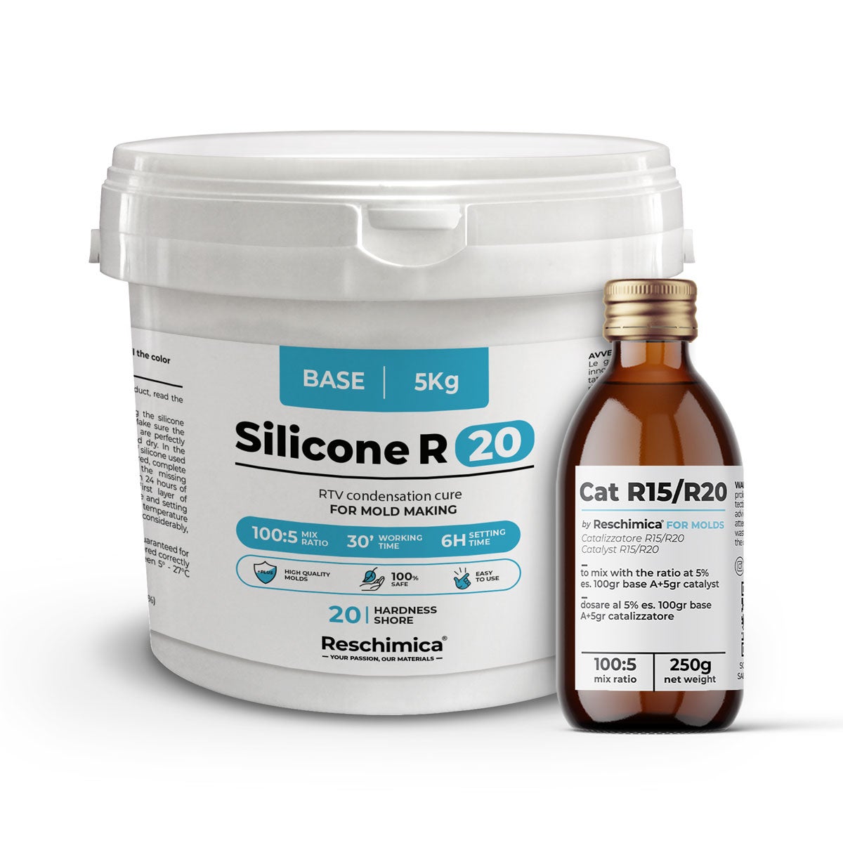 Caucho de silicona R20, compatible con resinas, cera, yeso y otros ...