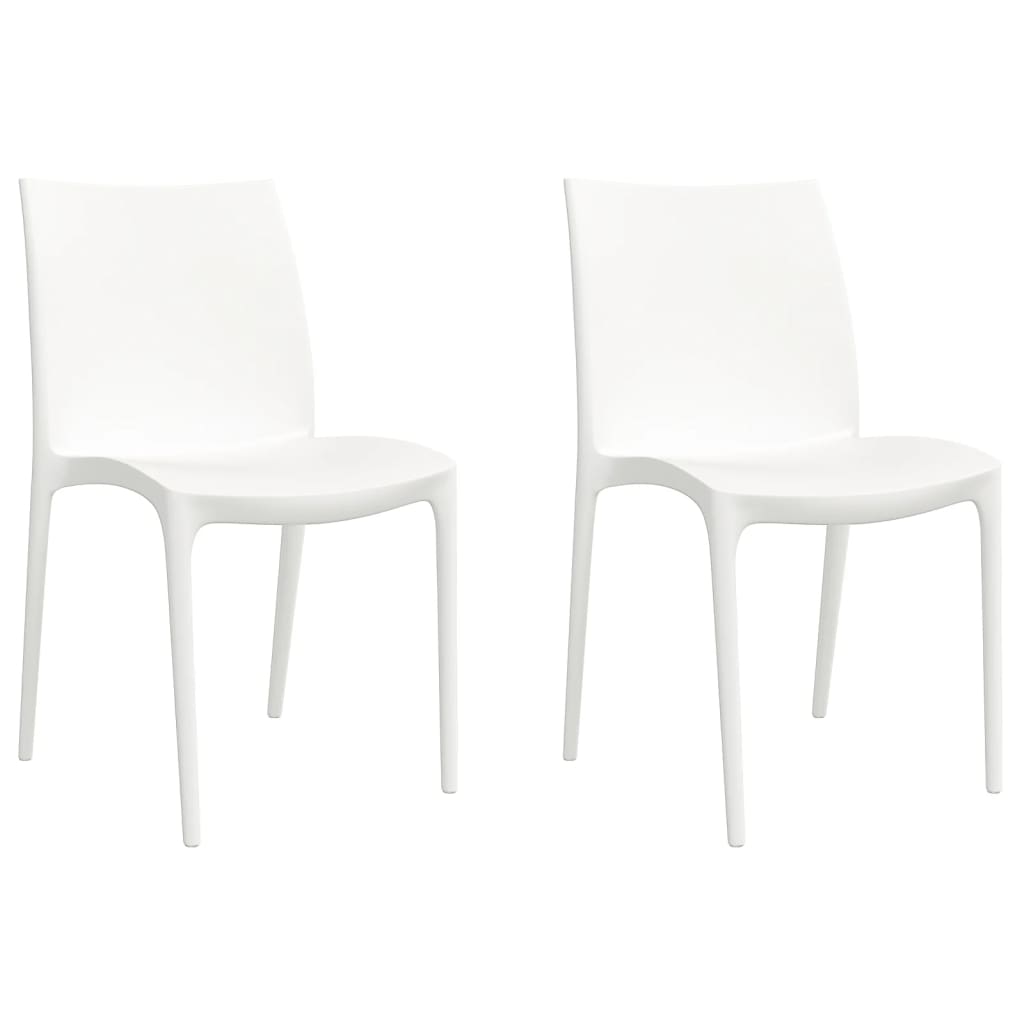 Lot De 2 Chaises De Jardin Siège De Terrasse Chaise Dextérieur Blanc 50x46x80 Cm