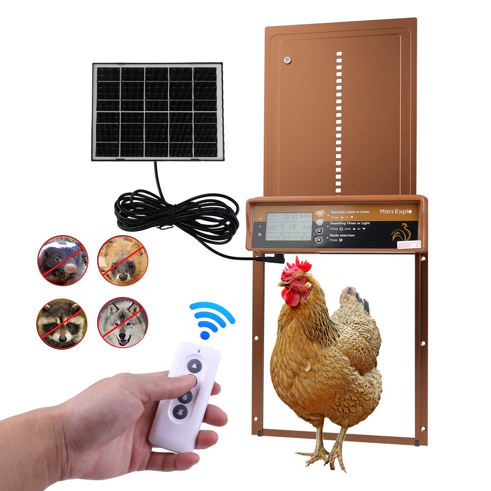 NICOLA 4 Puerta Automática Gallinero 7W Solar, Robusta, Sensor Luz ...