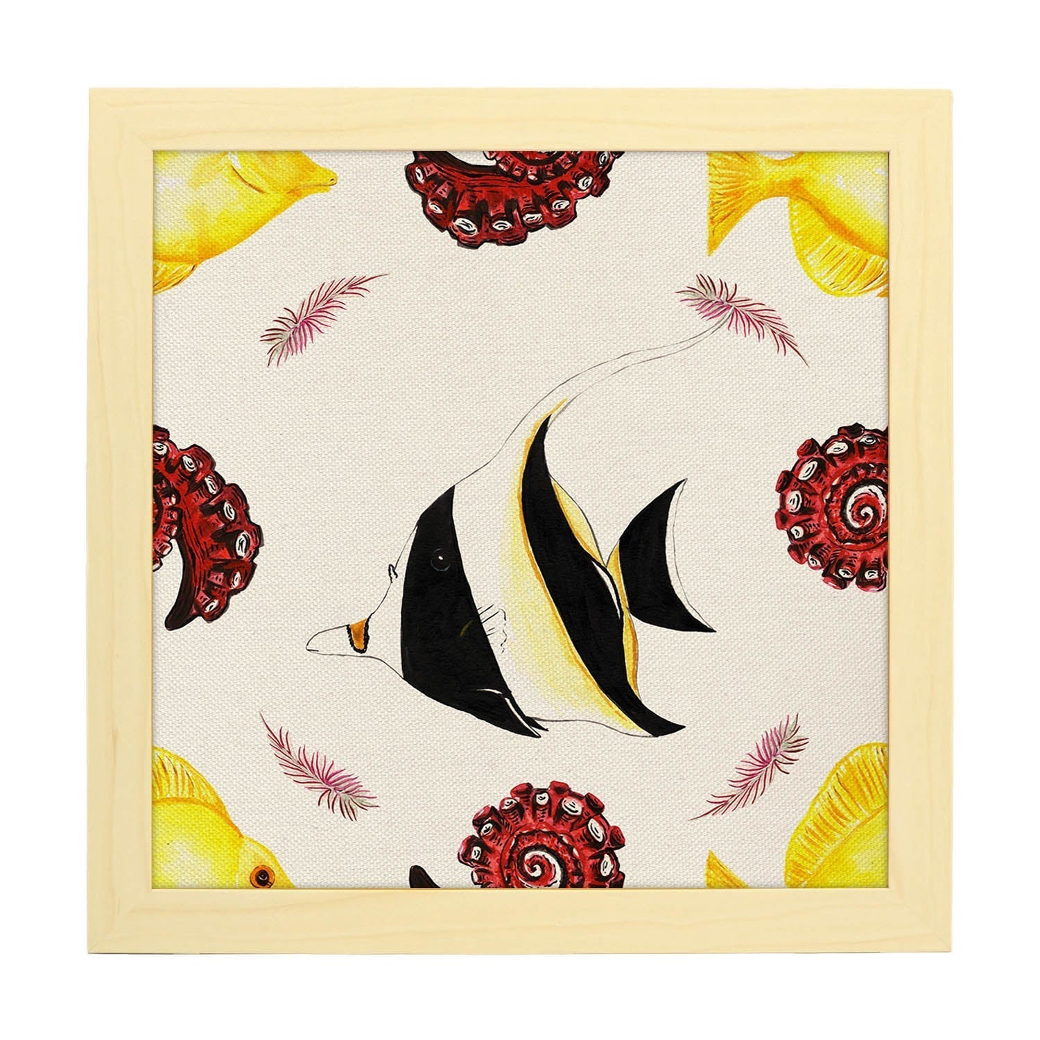 Carré Avec Des Dessins De Poisson. Pecceito Fish Fiche, Illustré De ...