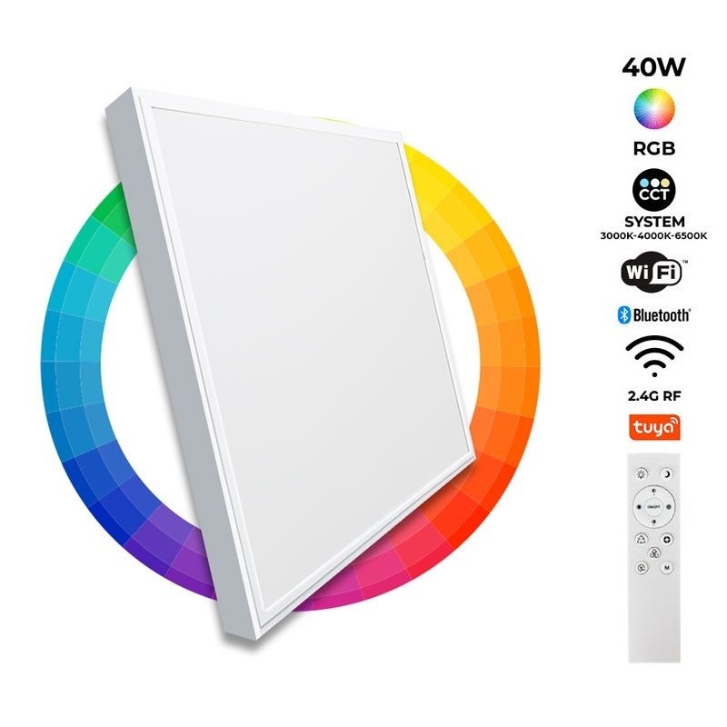 Pannello LED da superficie WIFI SMART RGB/RGBW + CCT - 60x60 cm - 40W ...