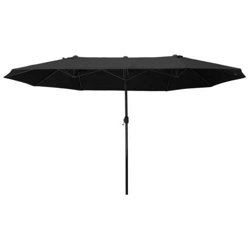 Parasol doble con manivela, parasol de jardín y terraza negro, forma ...