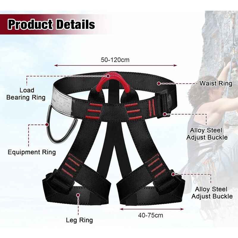 Harnais d'escalade, Baudrier Escalade Harnais,Guide Harnais,Ceintures de sécurité pour Alpinisme ...