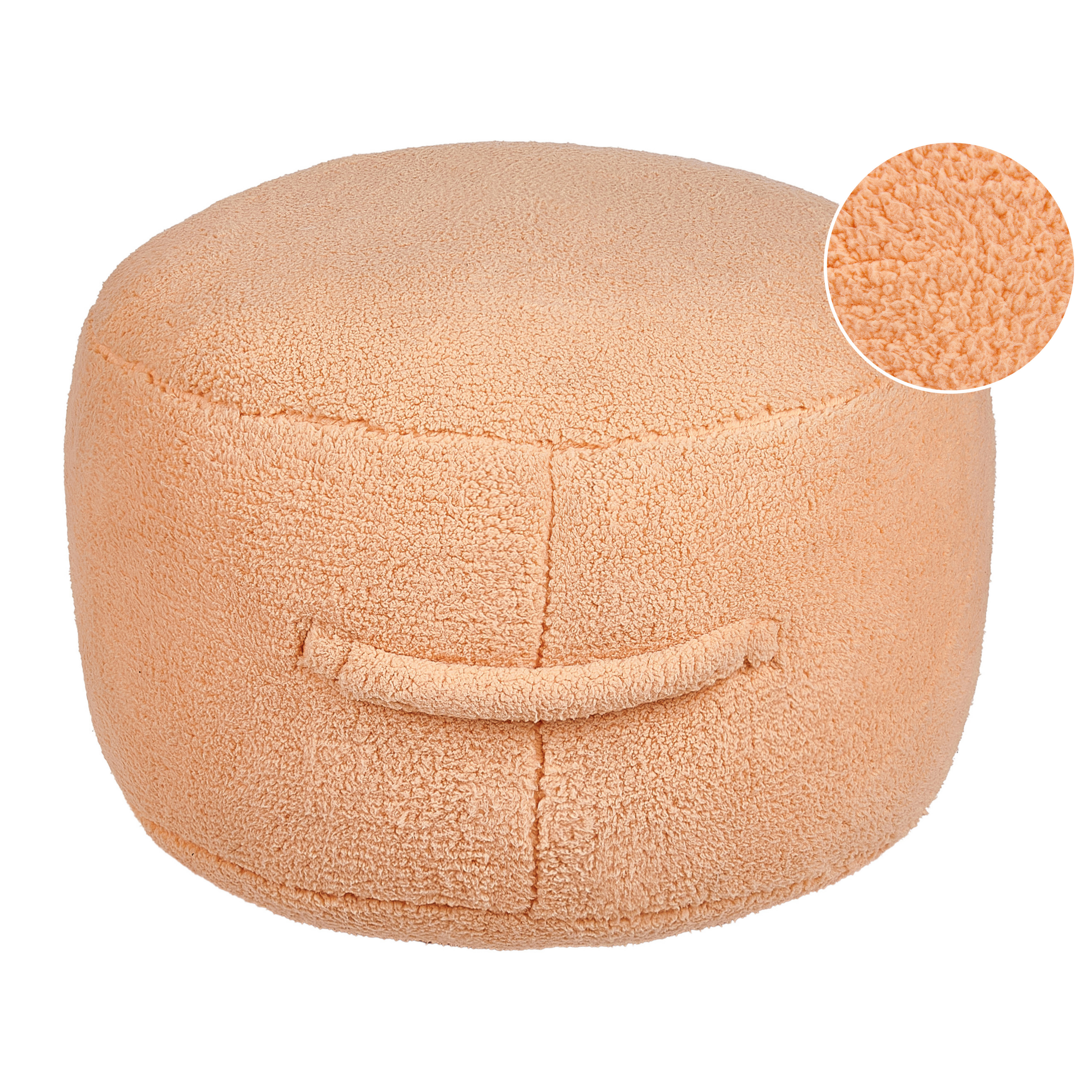 Pouf ADLANA Bouclé Orange | Leroy Merlin