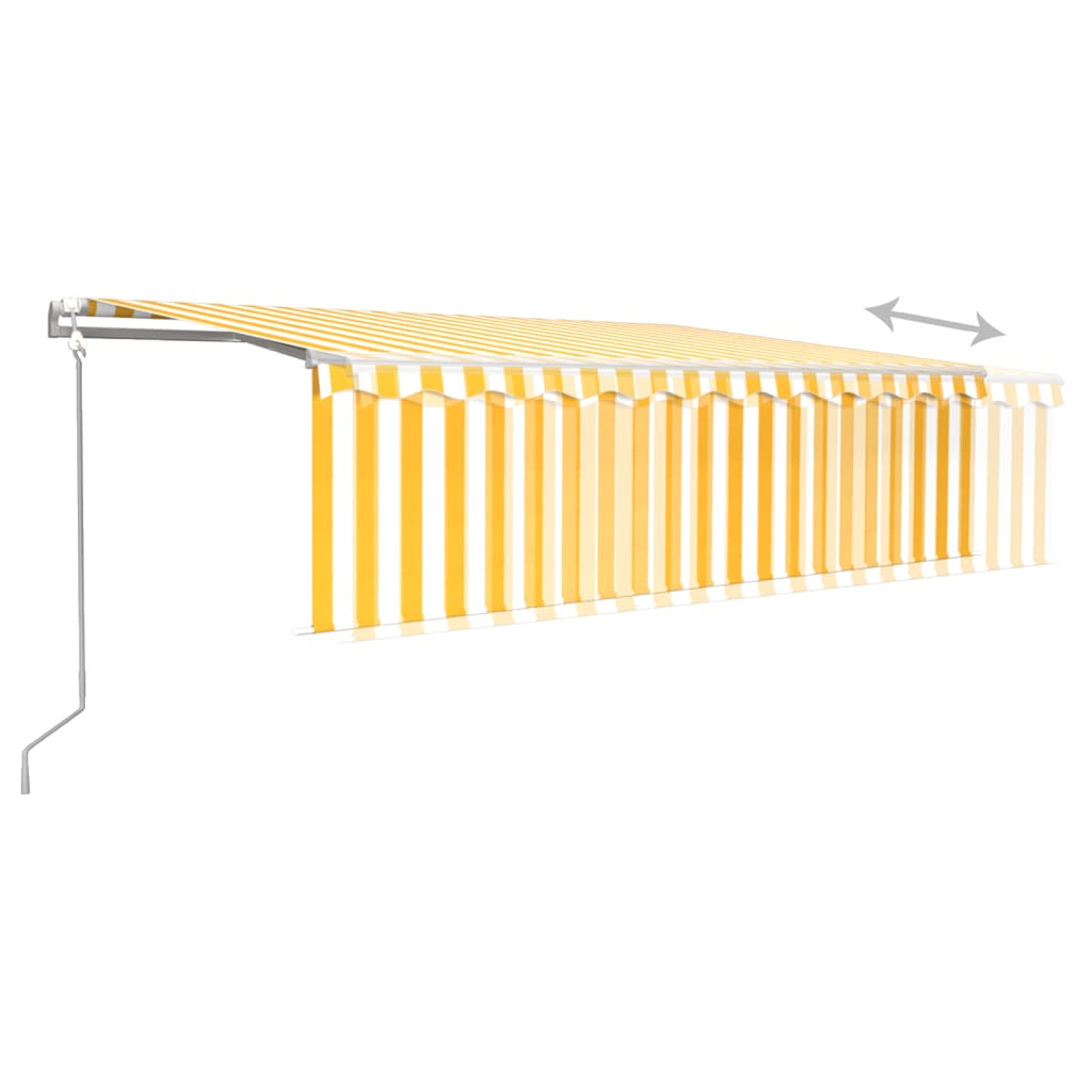 Tende da sole automatiche, LED e sensore vento giallo 5x3m - COMFORTXL ...