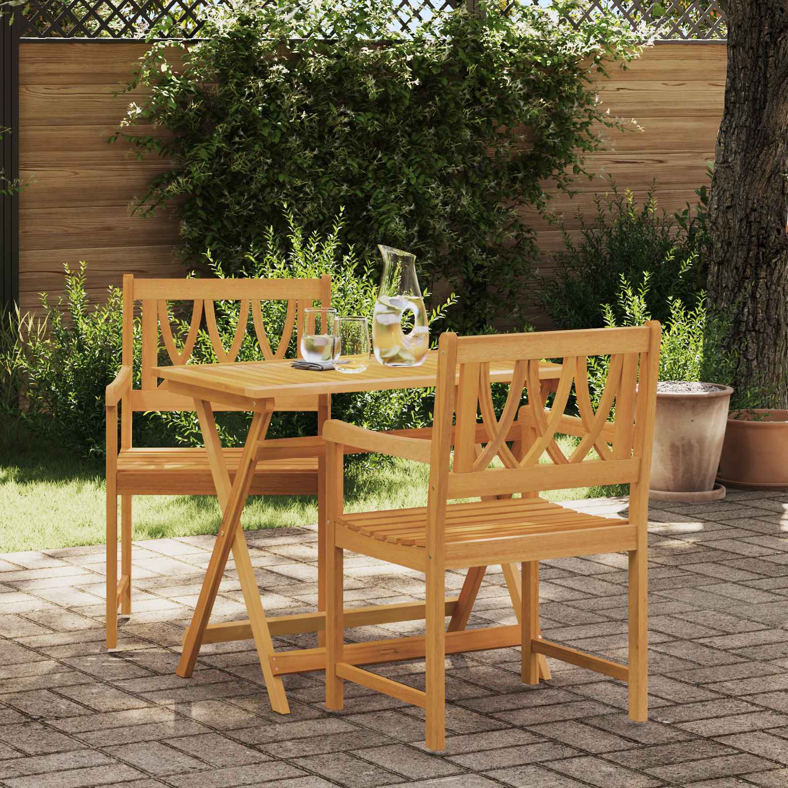 Sillas de jardín 2 pcs Natural Madera de Acacia Sólida vidaXL | Leroy ...