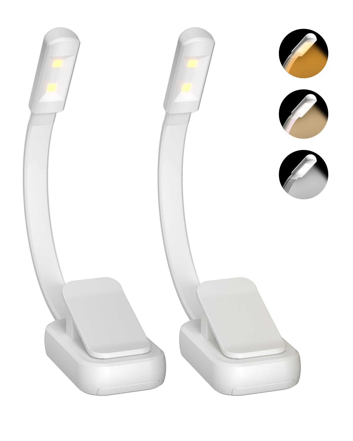 Lámpara de lectura LED con clip y pilas AAA, 2 paquetes de lámparas de ...