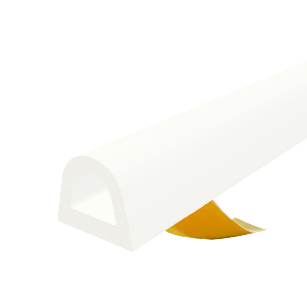 Joint autocollant EPDM D 14x12 mm blanc pour fenêtres et portes 1 m ...