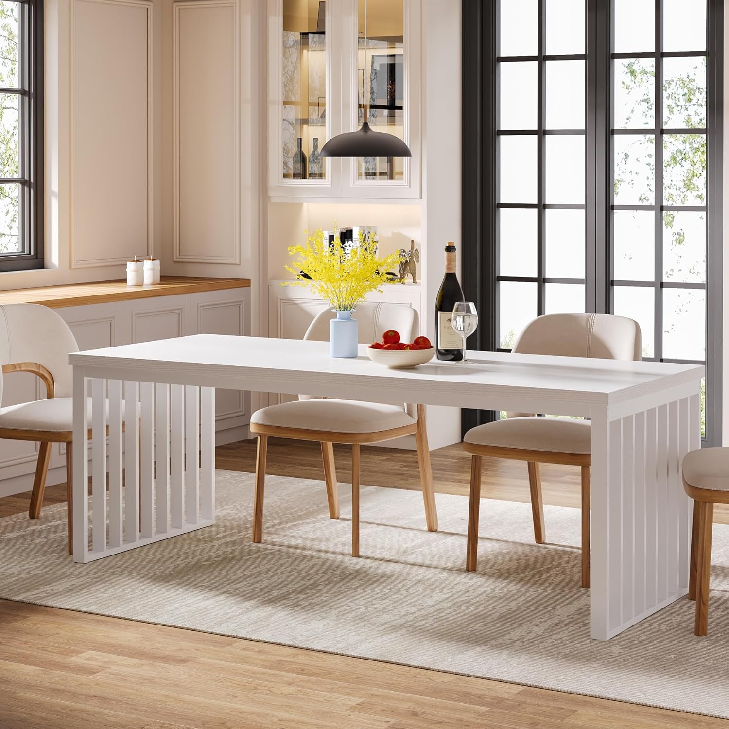 Table de salle à manger industrielle pour 6-8 personnes, 180*80*76cm ...