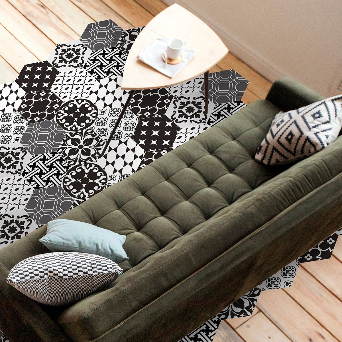 Stickers Sol Anti-dérapant avec Protection - CARRELAGES HEXAGONES SOL ...