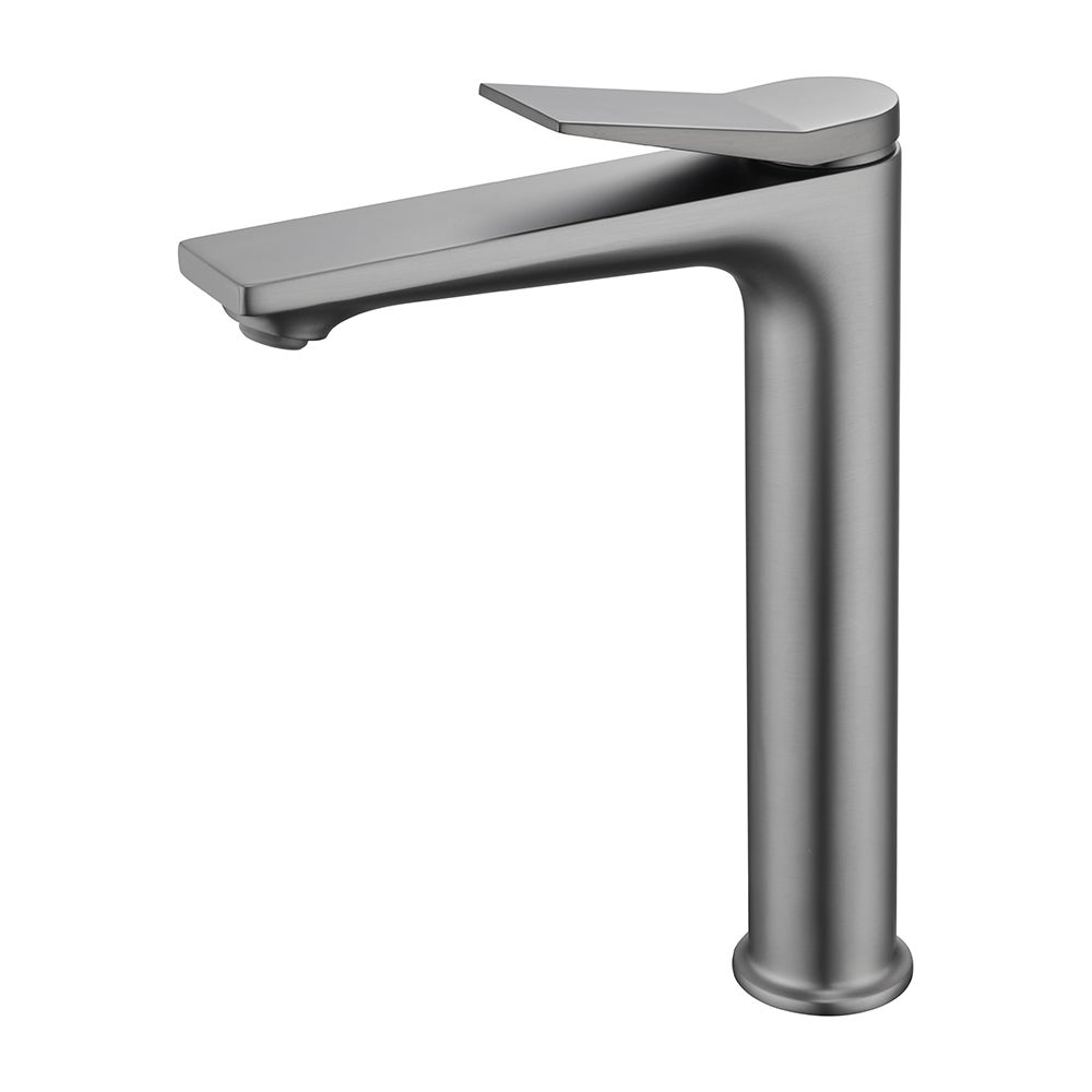 Robinet de lavabo haut, mitigeur vasque gris canon de fusil en zinc ...