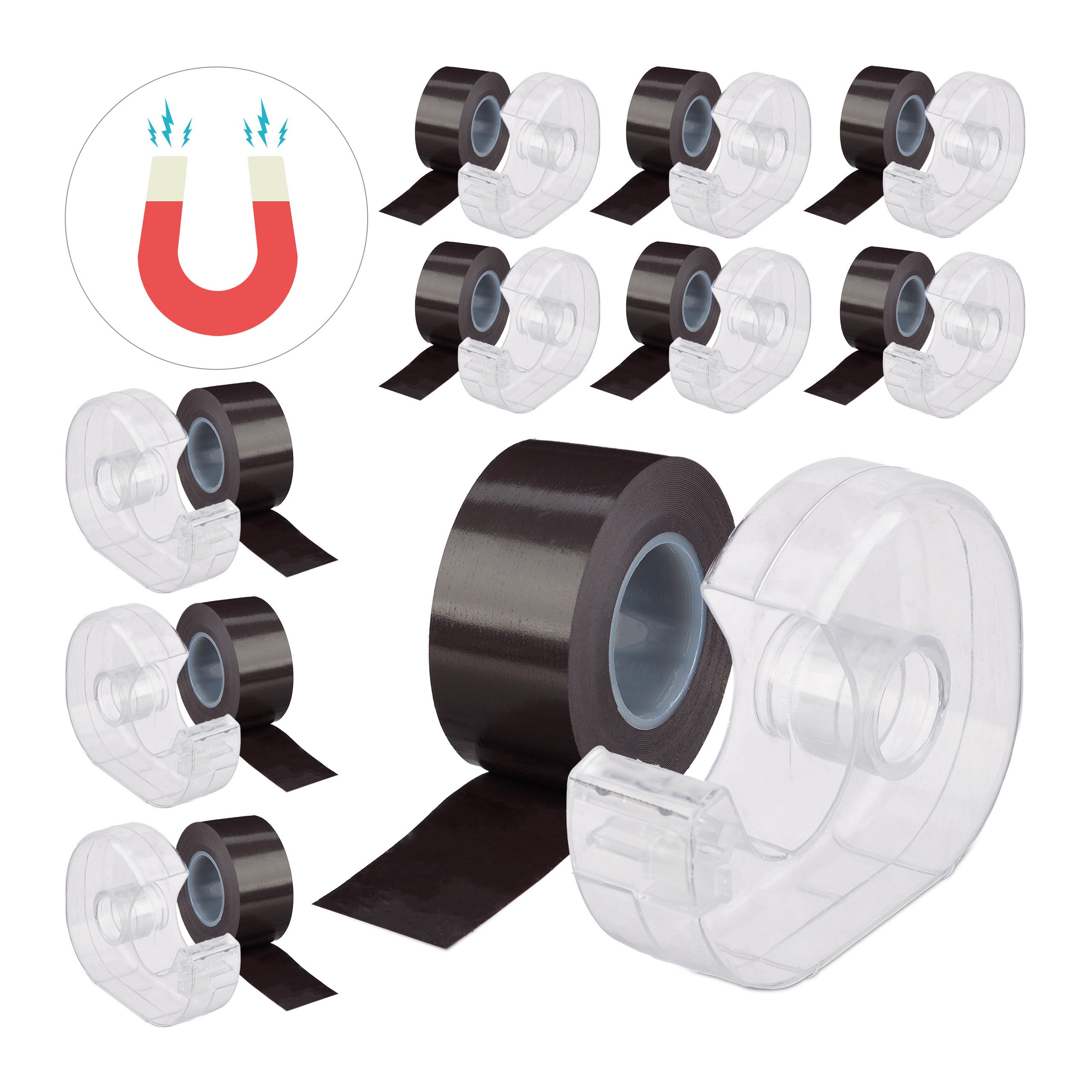 10 Cintas adhesivas magnéticas, 5m, Cinta autoadhesiva, Negro | Leroy ...