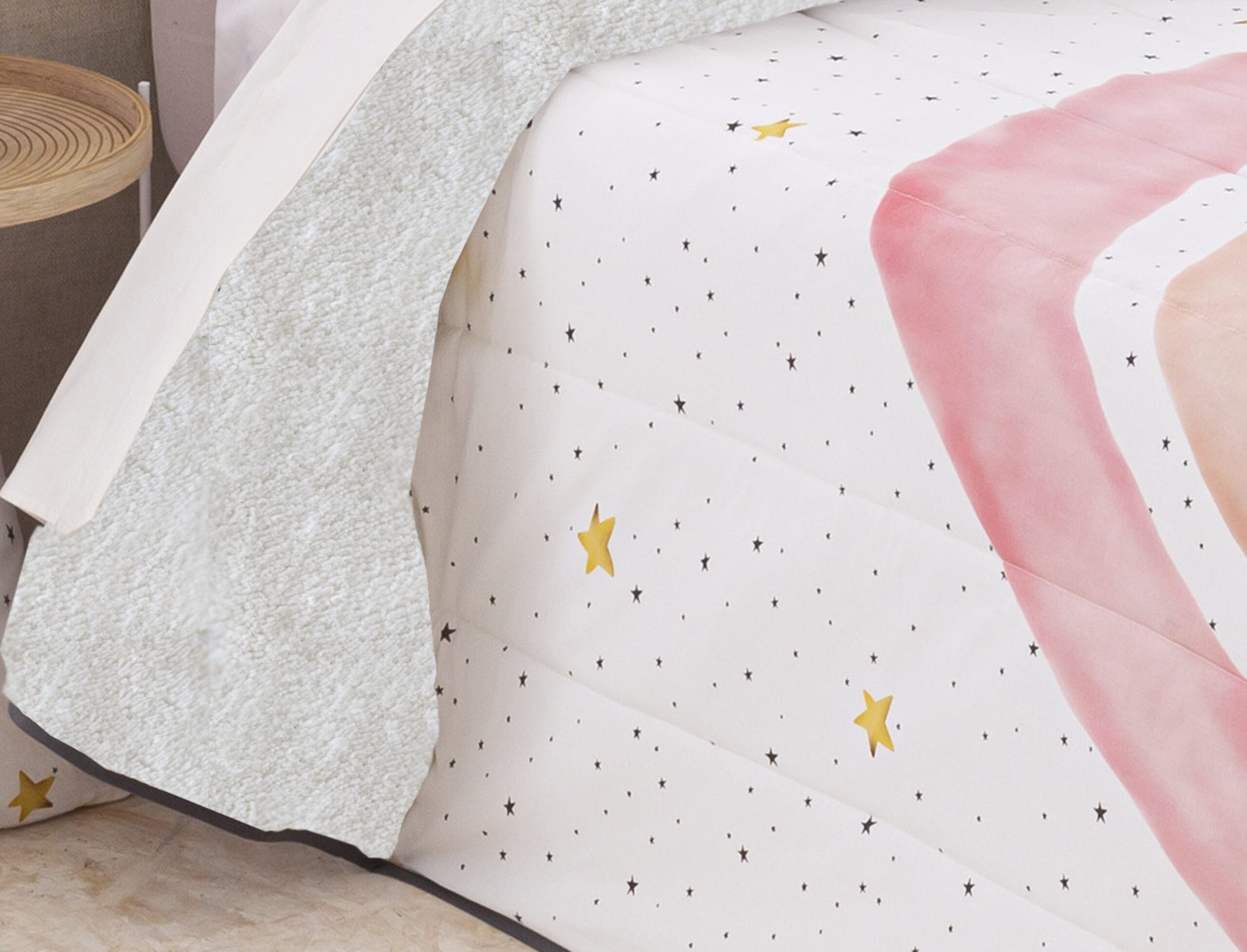 Edredón Juvenil Borregutio Sherpa Rainbow para Cama de 90 cm | Leroy Merlin