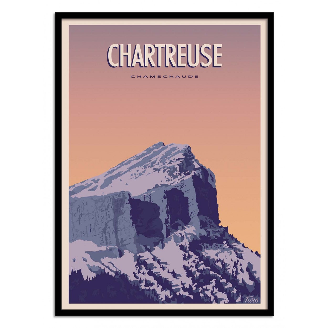 Affiche d’art et cadre noir 50 x 70 cm - Chartreuse ...