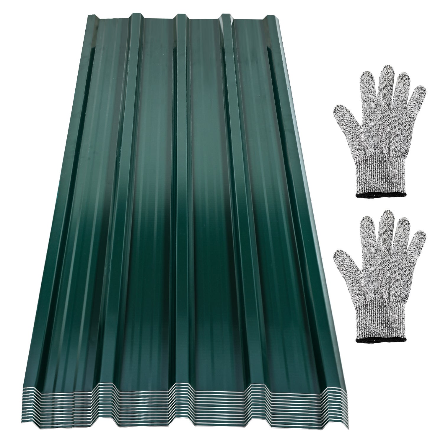 Paneles de techo 129x46cm Verde Chapa de acero galvanizado (24pcs = 14 ...