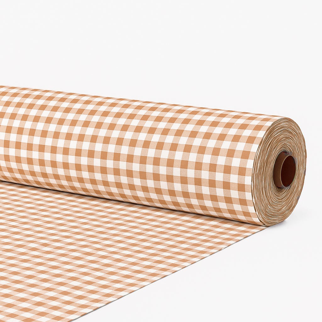 Tela al corte continuo algodón cuadro vichy ancho 280 cm beige | Leroy ...