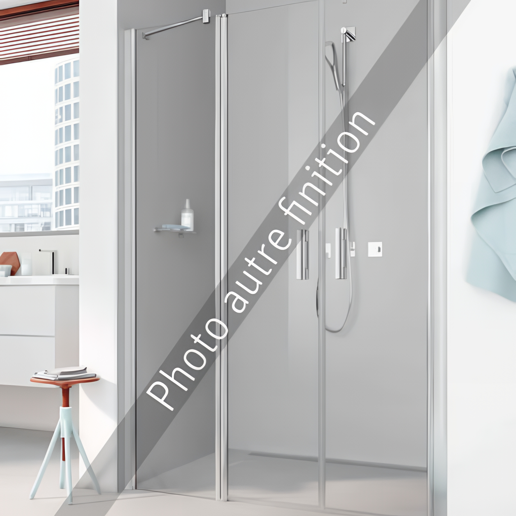 Paroi de douche 2 battants largeur 150 cm hauteur 200 cm profilé argent ...