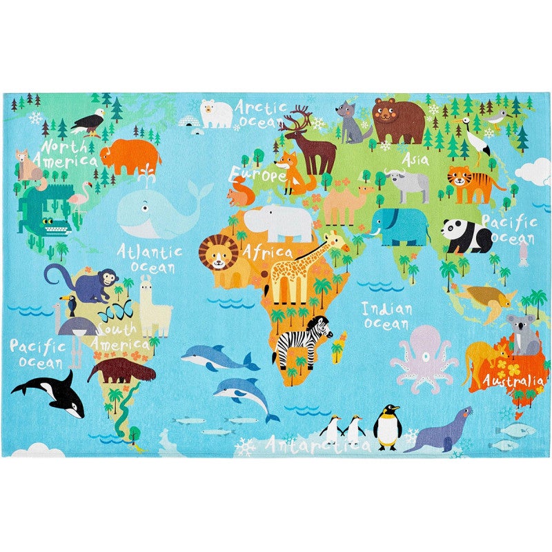 Tapis pour enfant My Torino Kids 233 World Map - 3 Dimensions | Leroy ...