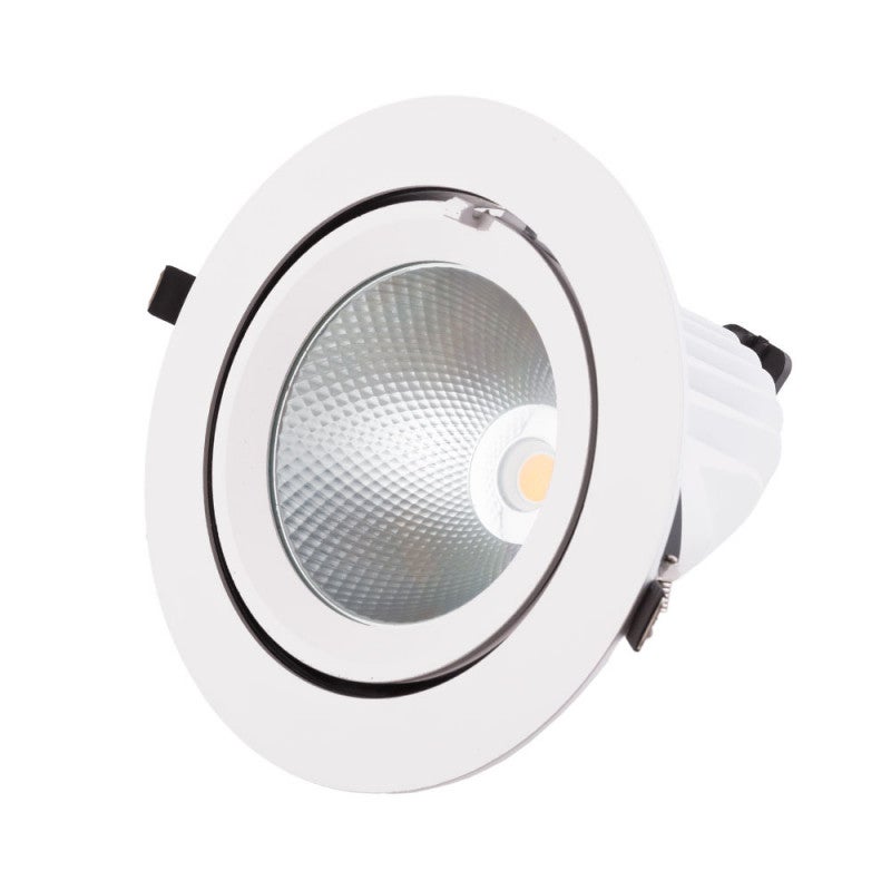 Spot LED Downlight 40W 6000Lm 4000ºK Circulaire Orientable 40 000H [HO-COB-C-OR-40W-W] | Leroy ...