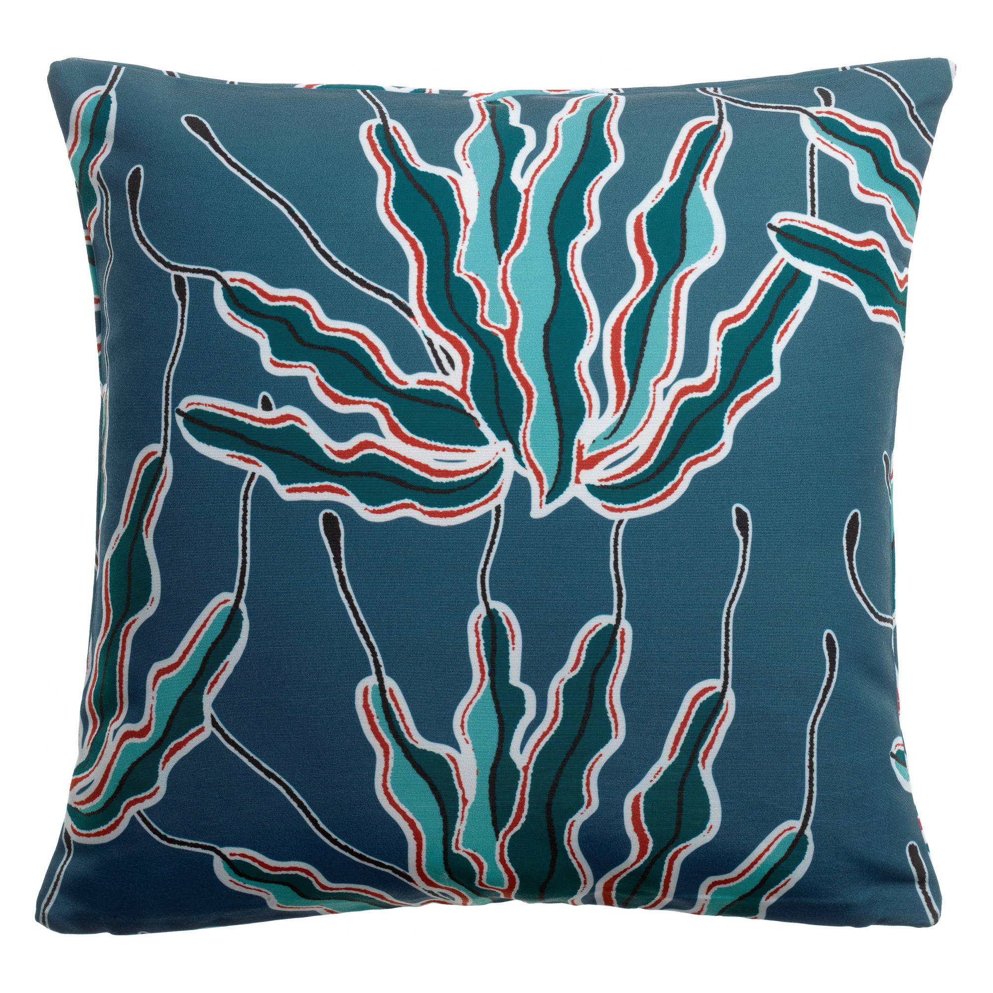 Cojín impreso outdoor Alga Añil 45 x 45 cm Añil 45 x 45 cm Vivaraise ...