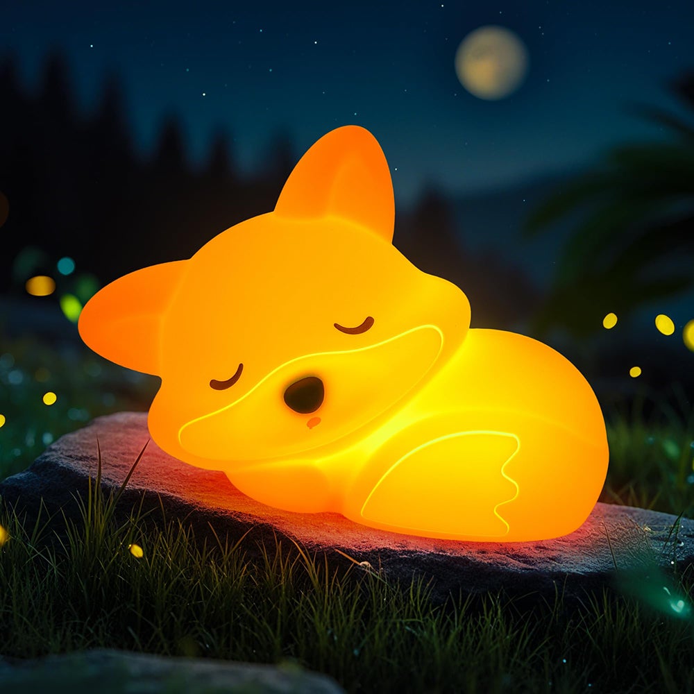 Veilleuse en silicone Fox, lampe de chevet rechargeable, lumière ...