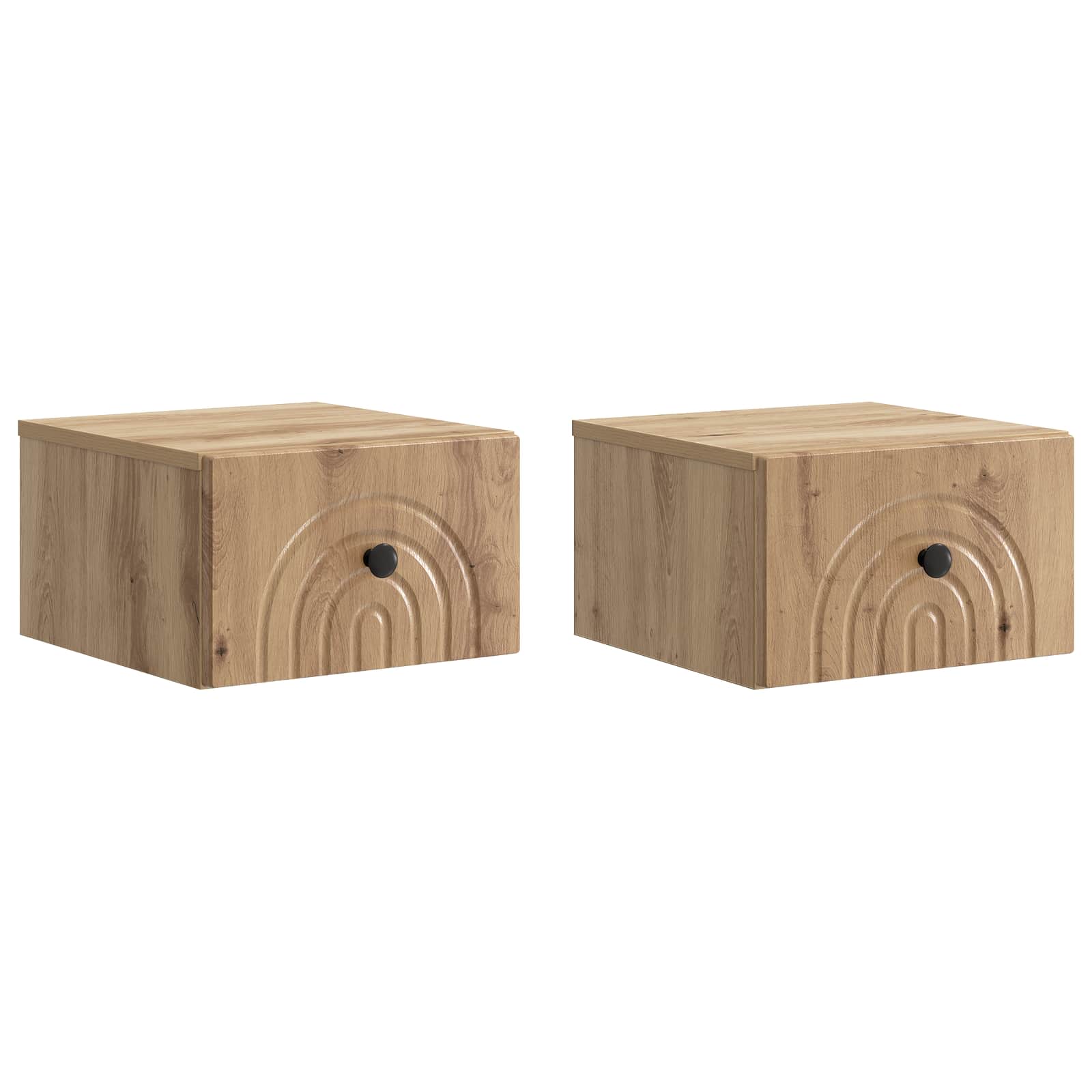 Cabinet de chevet mural 2 pcs Chêne artisanal 33 x 34,5 x 20 cm | Leroy ...