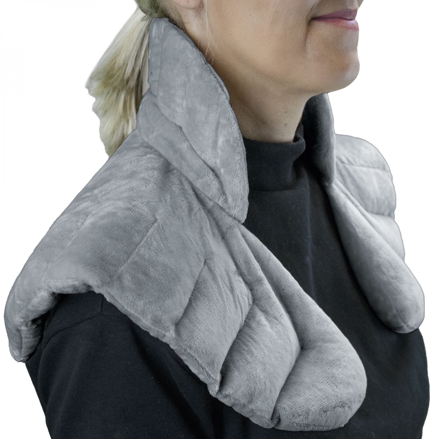 Coussin chauffant, tour de cou pour épaules et nuque - Gris - Vivezen ...