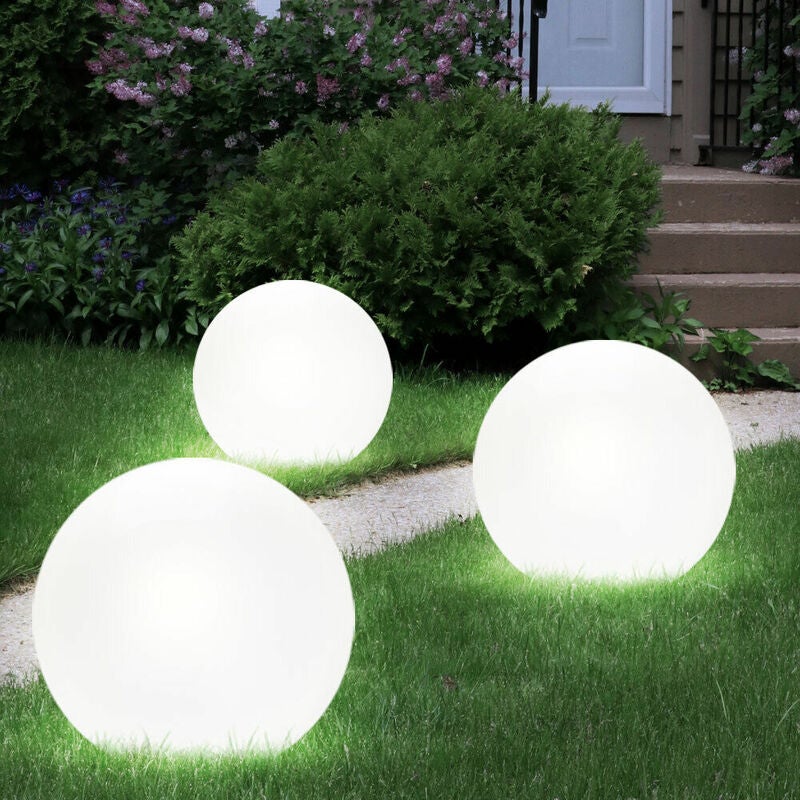 Etc-Shop – Set de 3 lampes solaires boules de jardin LED – Autonomie 6 ...