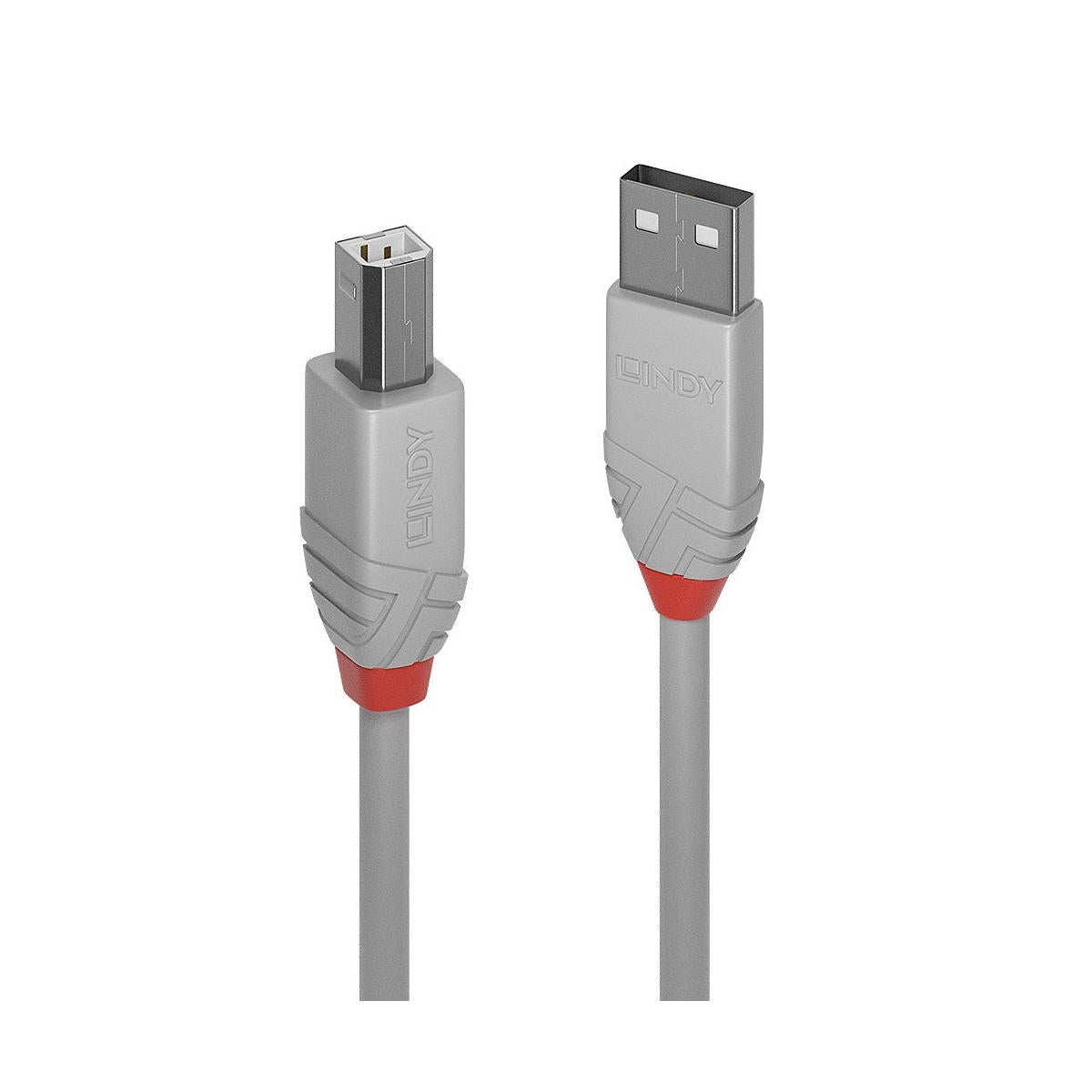 Lindy 36685 cable USB USB 2.0 5 m USB A USB B Gris | Leroy Merlin