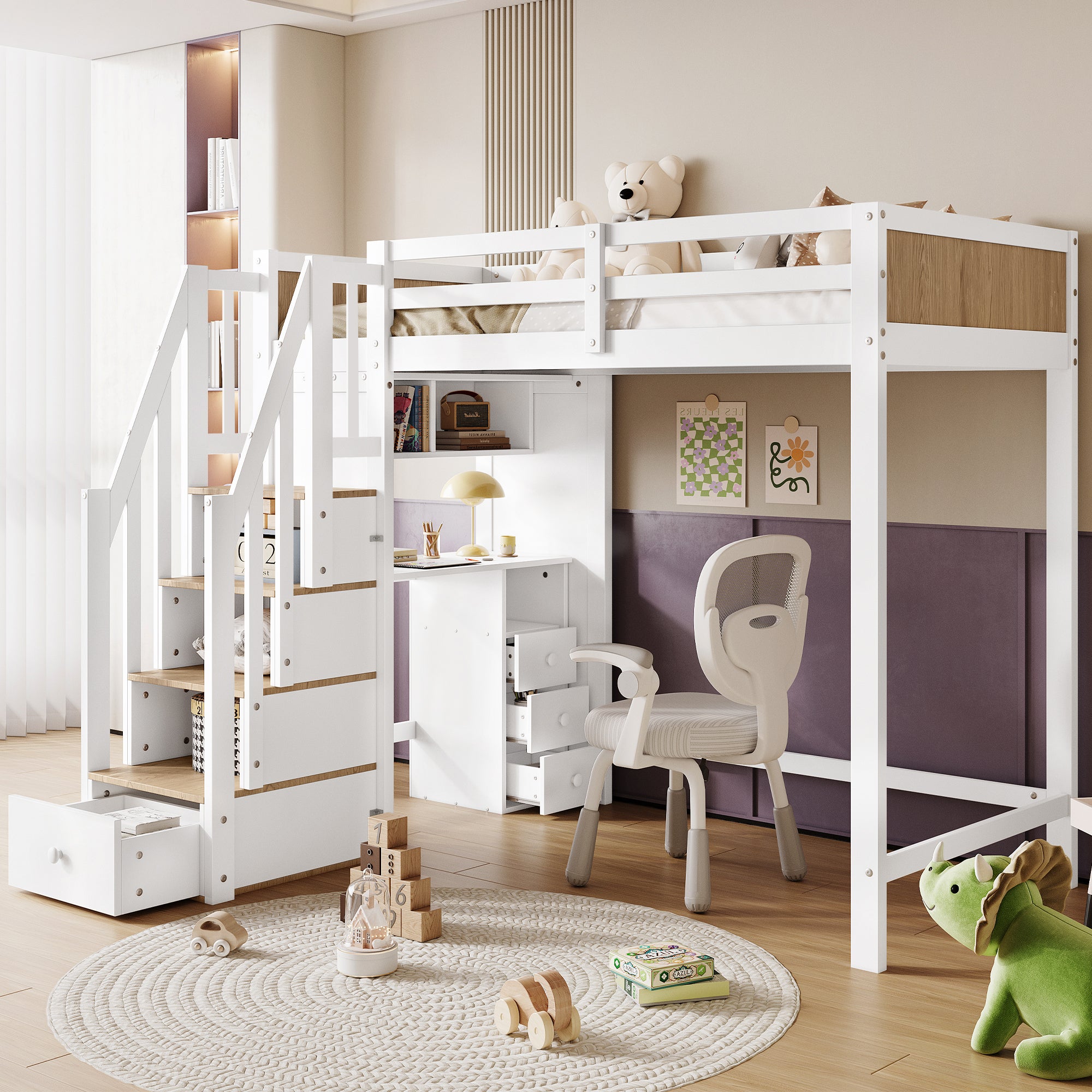 Lit Superpose Avec Bureau Integre