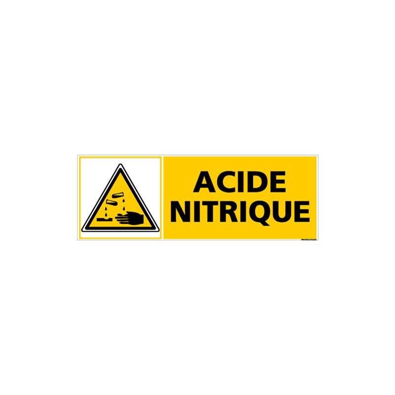 PANNEAU DANGER ACIDE NITRIQUE (C0252) 350 x 125 mm Matière Adhesif ...