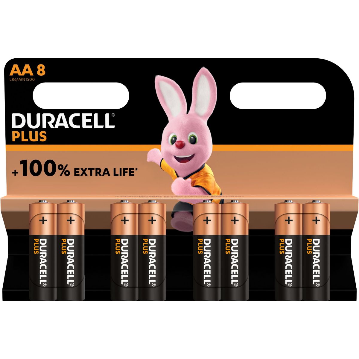 Pile DURACELL LR06 AA Lot 8 piles PLUS | Bricoman