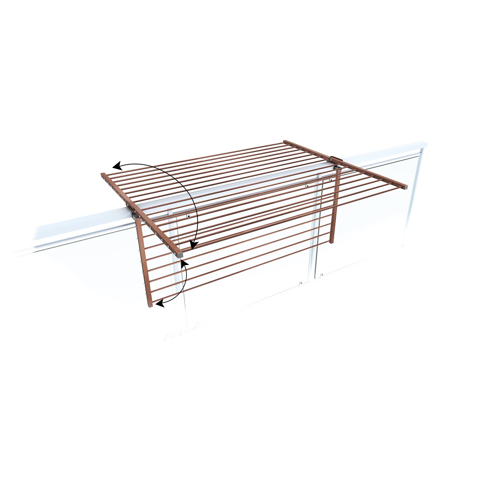 Étendoir de balcon rabattable, séchoir à linge pour rambarde extérieur ...