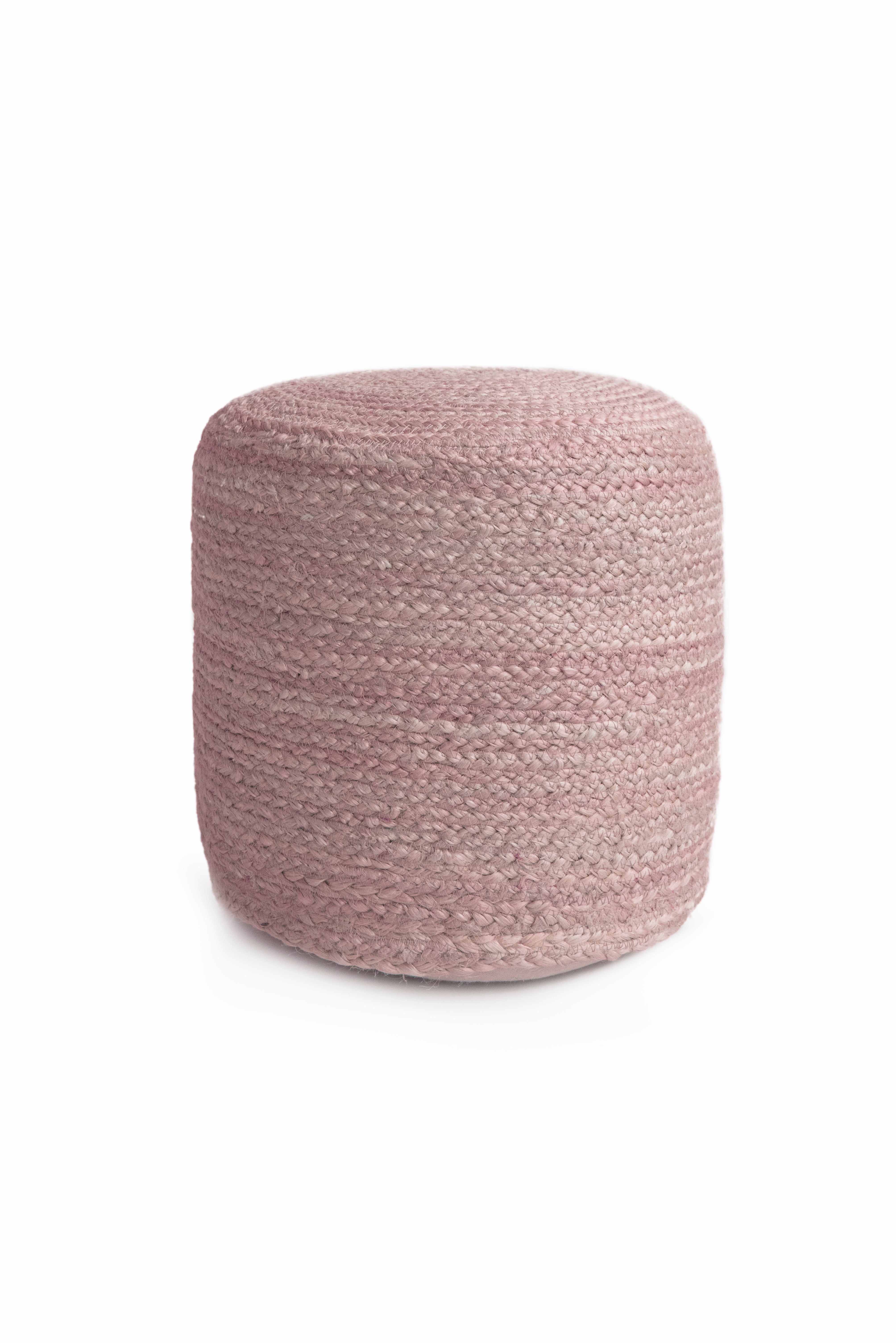 Puff infantil yute rosa 30x30x30 cm | Asiento artesanal, ligero y ...
