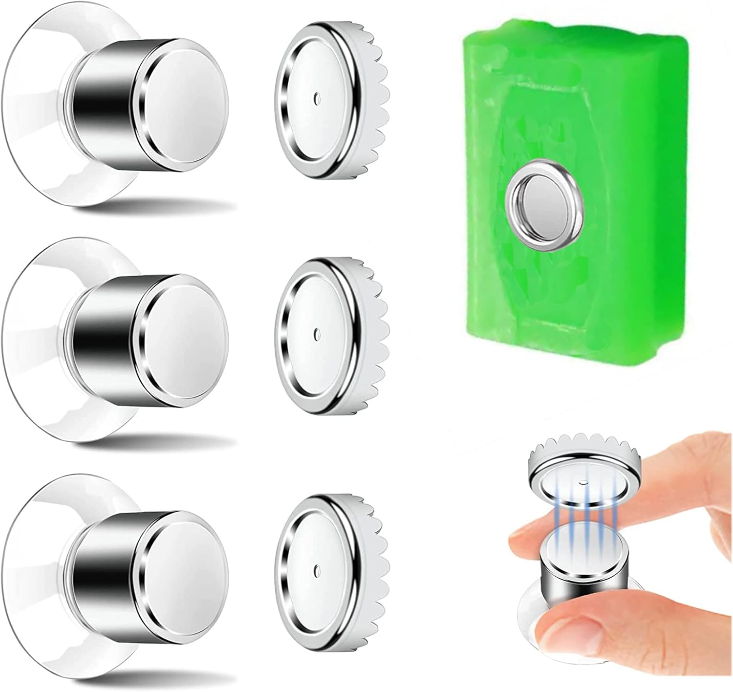 Lot de 3 Porte-Savon Magnétique, Ventouse - Fixation Solide, Porte ...