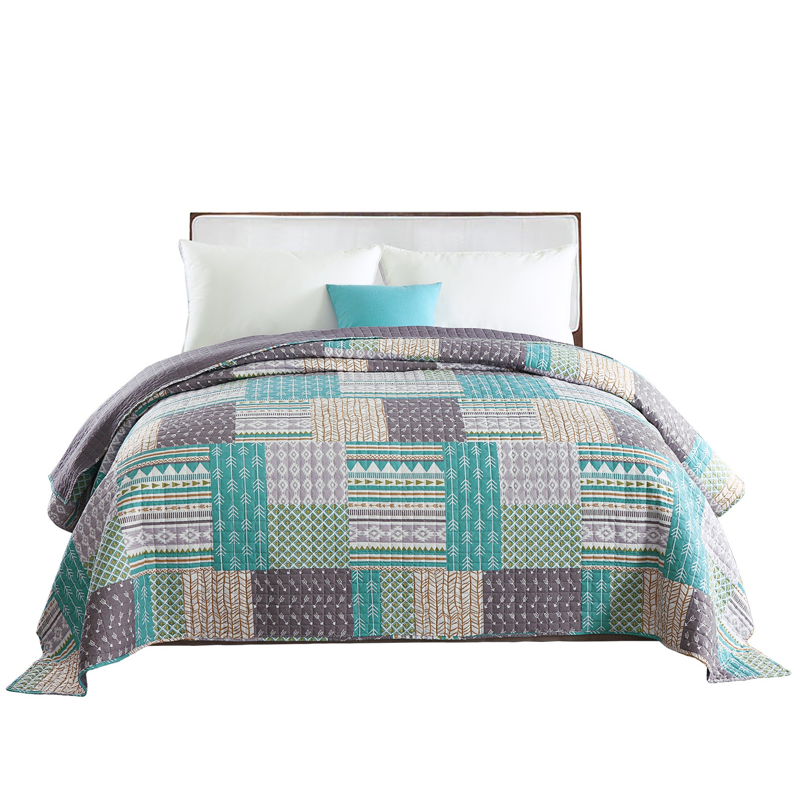 WOLTU Dessus de lit Patchwork.Couvre-Lit matelassé. Jeté de lit pour ...