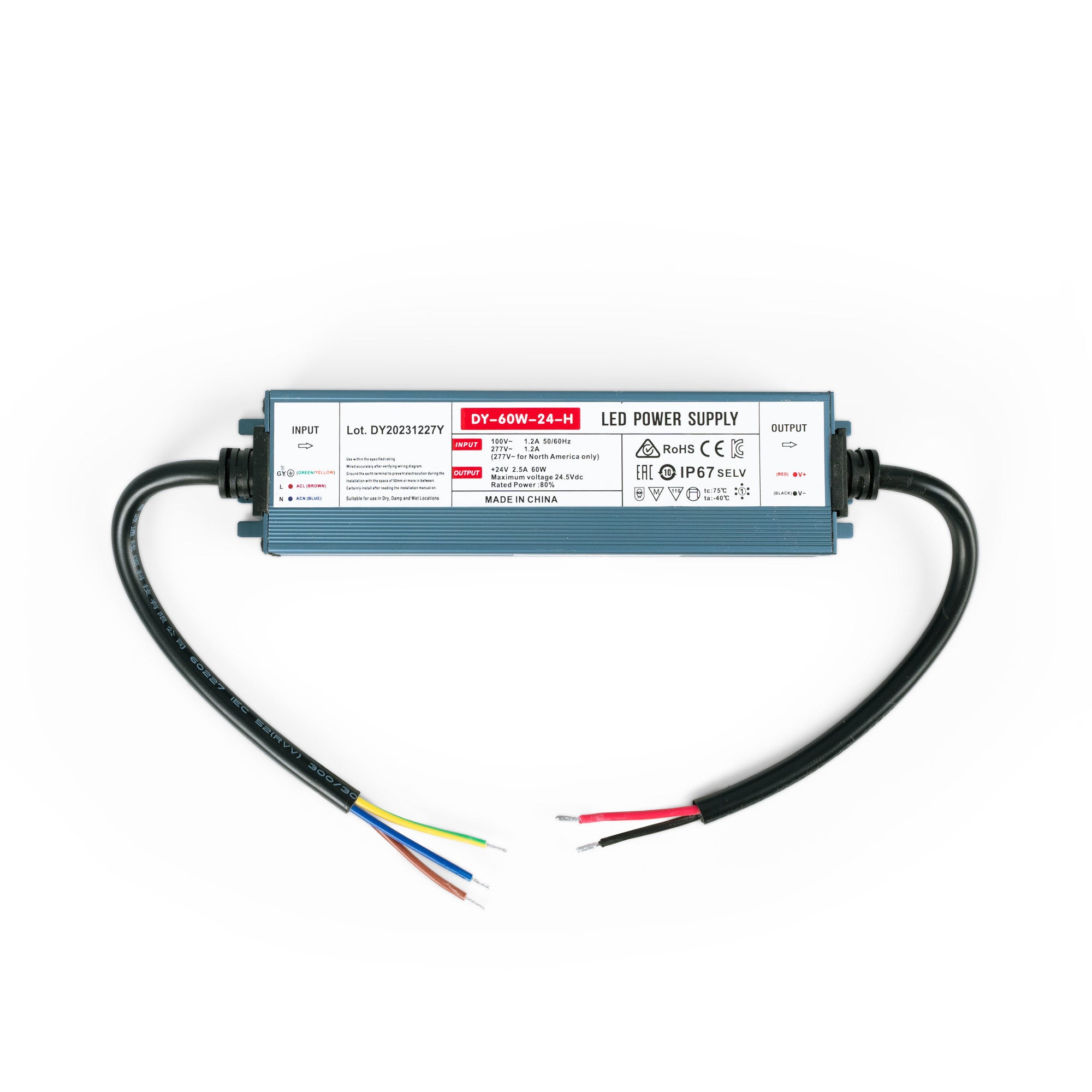 Alimentation LED 24V étanche 60W extra-plate - 2.5A - IP67 | Leroy Merlin