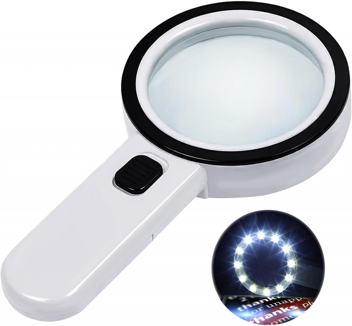 La lupa de lectura está equipada con luz LED y tiene un aumento de 30 ...