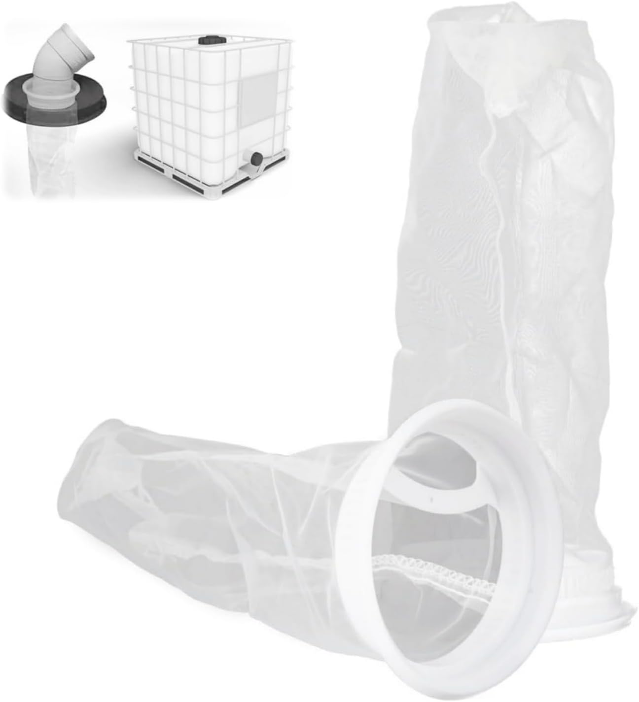 Filtre Nylon 200 Microns pour Cuve IBC - 10.5x20 cm - Lavable et ...