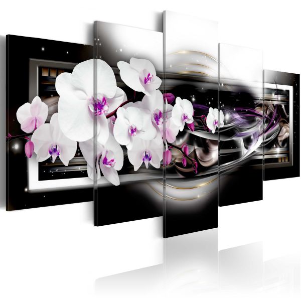 Tableau Fleurs Orchids on a black background 200x100 cm | Leroy Merlin