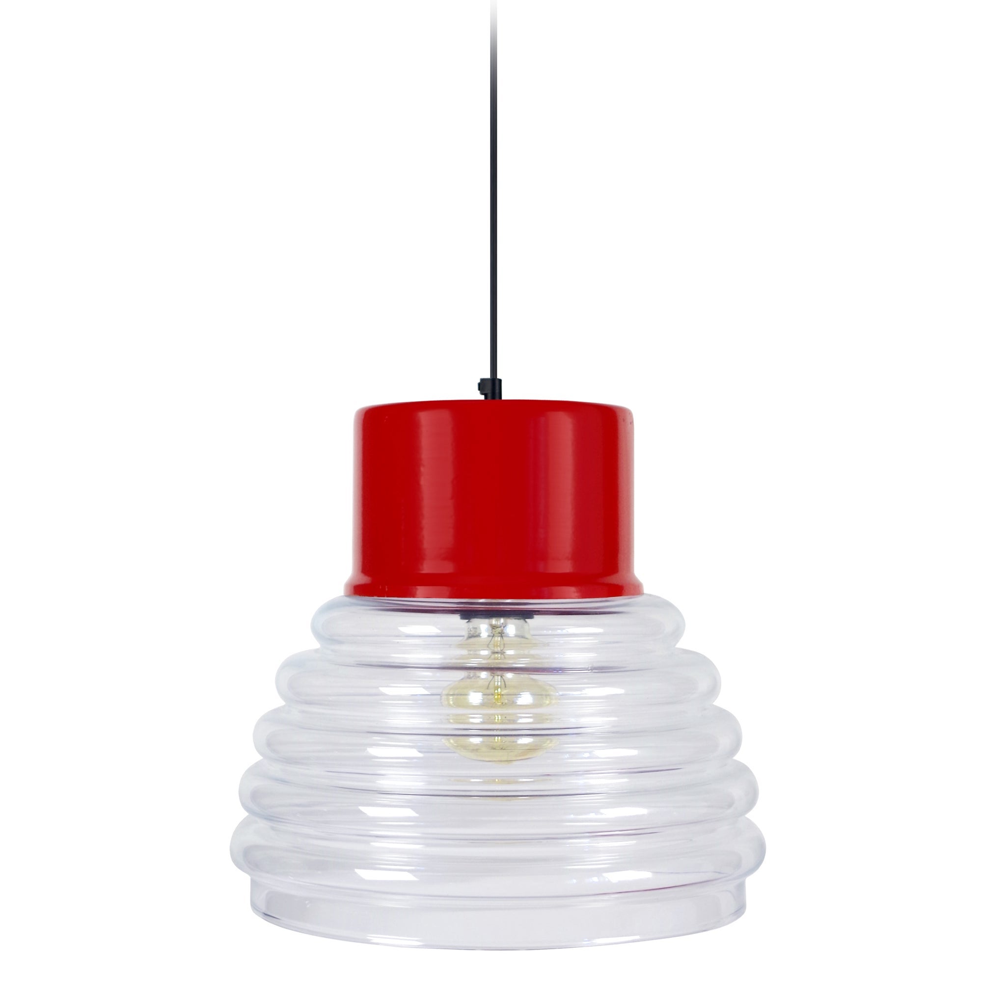 ARMONIE-METAL - Suspension dôme verre rouge | Leroy Merlin