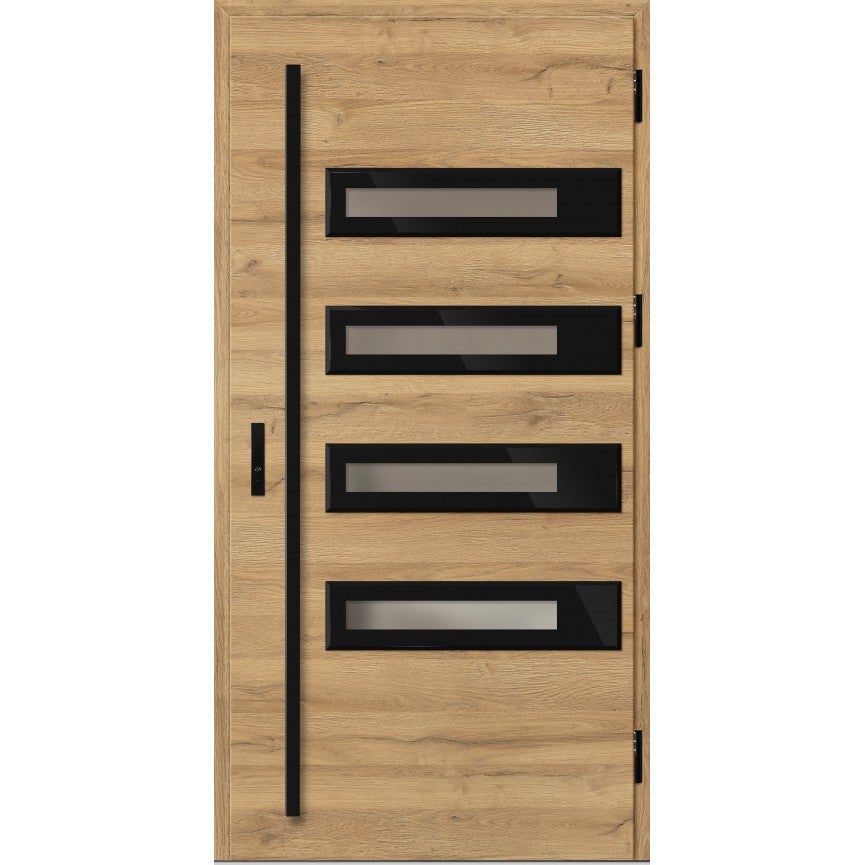 Porte d'entrée en acier avec cadre en aluminium SION 1 - Poussant Droit ...