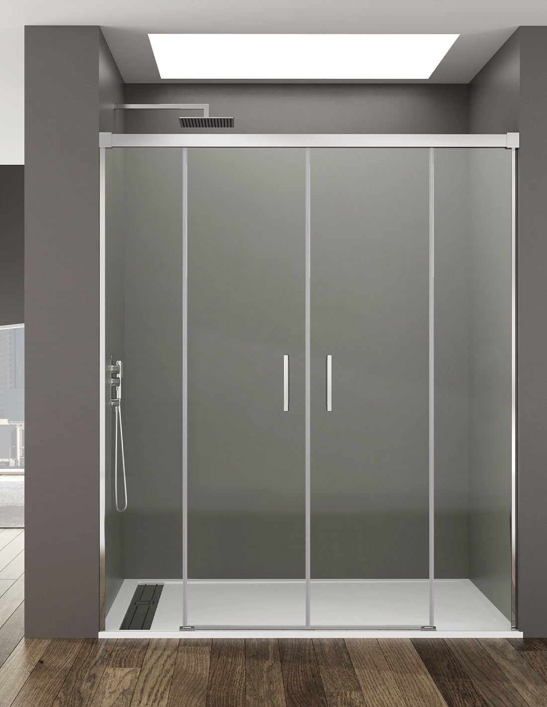 Cabine Paroi de douche frontale 2+2 ALLSTONE BASIC, Sans profil ...