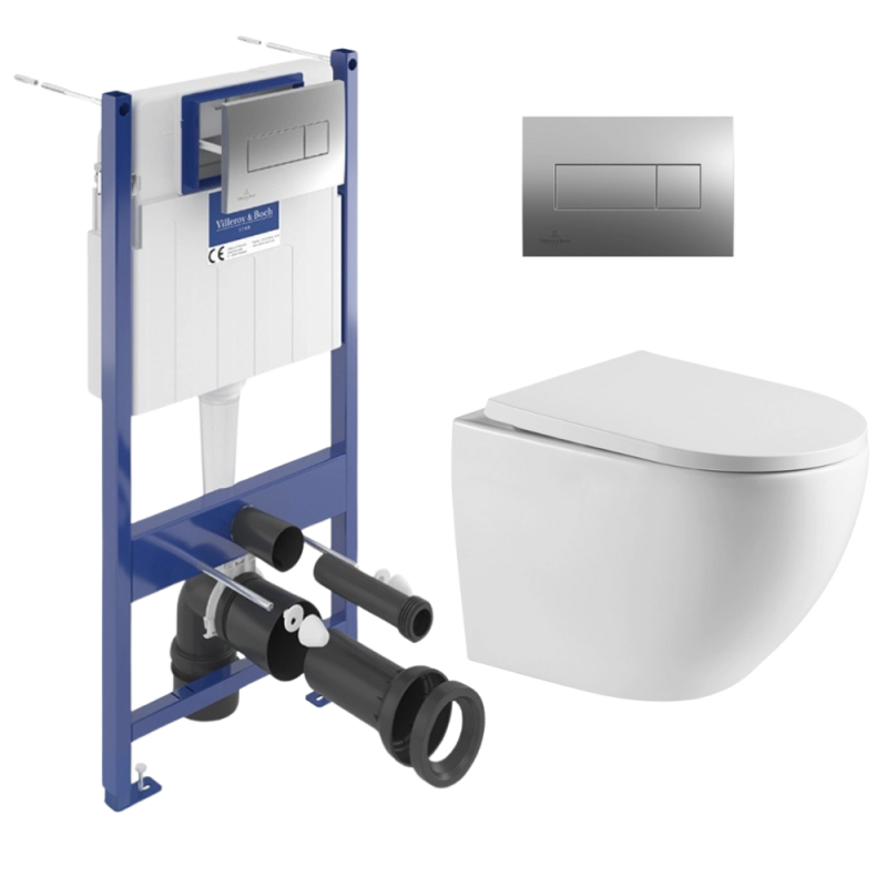 Pack ViConnect Pro S WC da incasso Villeroy & Boch + WC senza brida ...