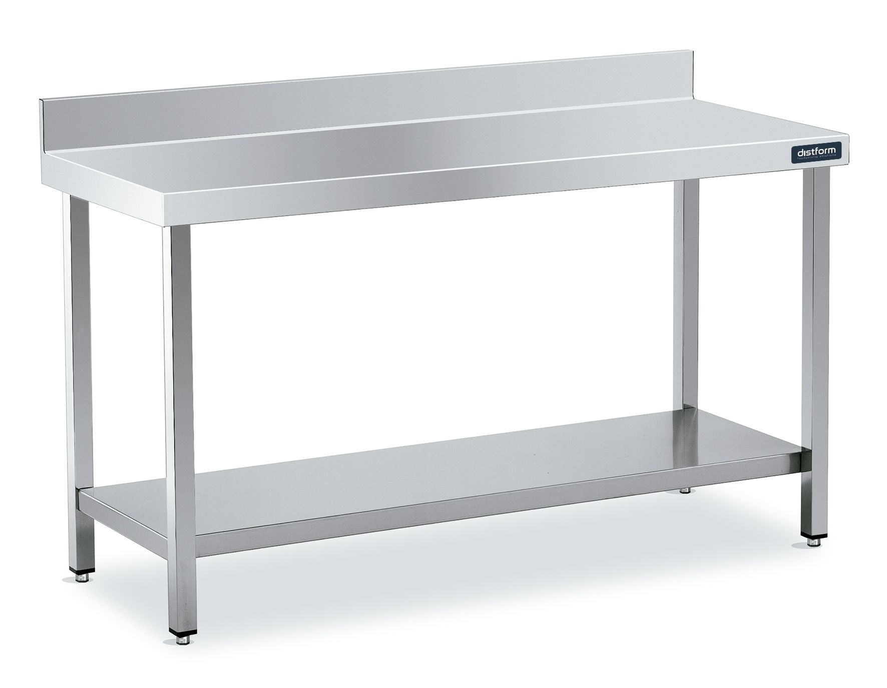 Table Adossée en Inox avec 1 étagère Profondeur 700 mm - Distform ...