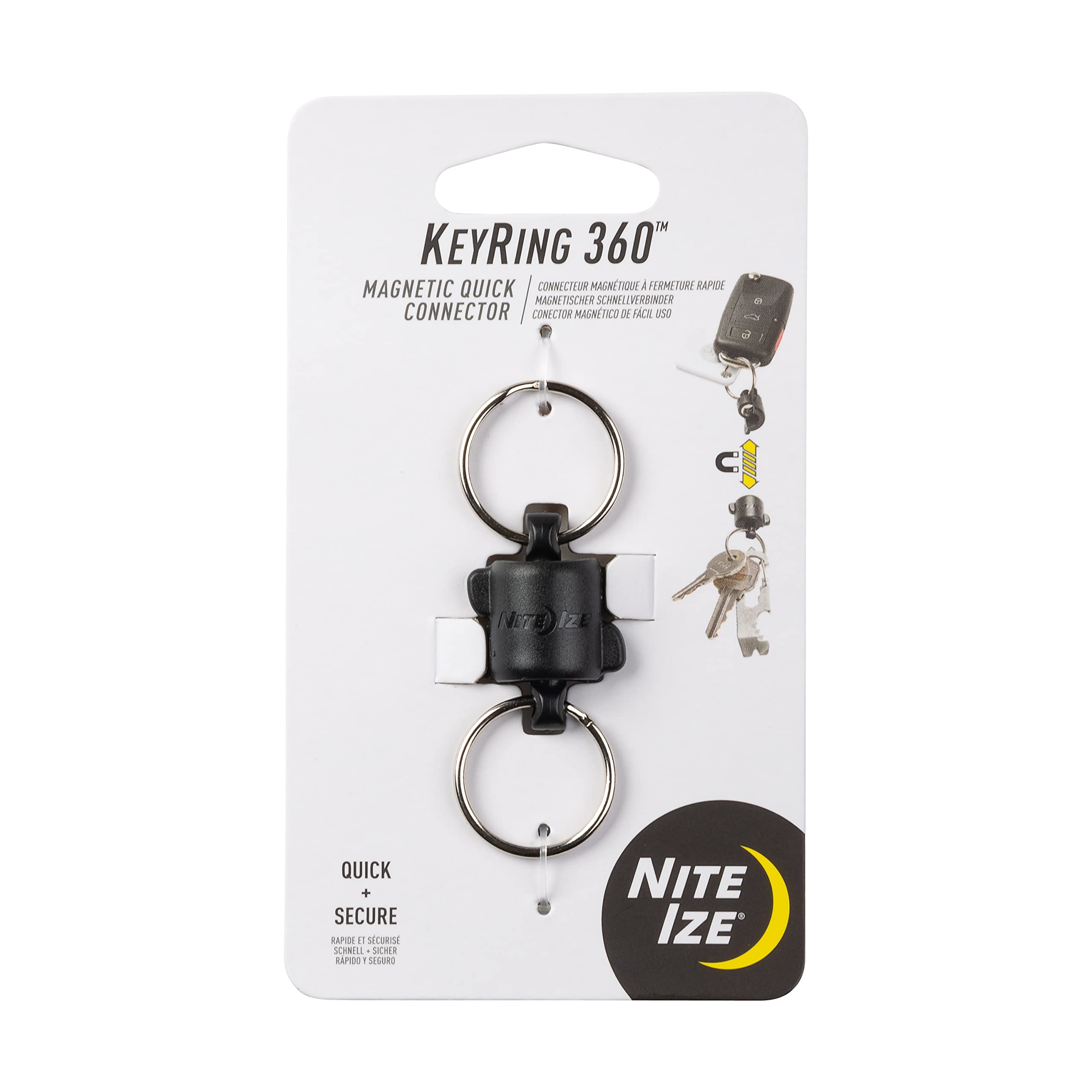 Nite Ize Portachiavi 360 con connettore rapido magnetico, chiusura ...