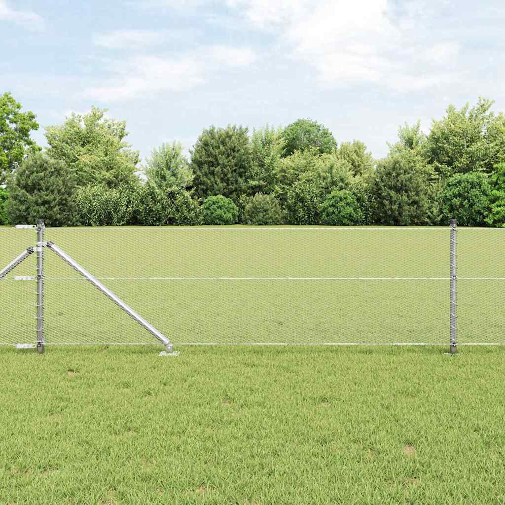 Valla hexagonal con poste 50 x 0,6 m Acero Galvanizado Plateado | Leroy ...