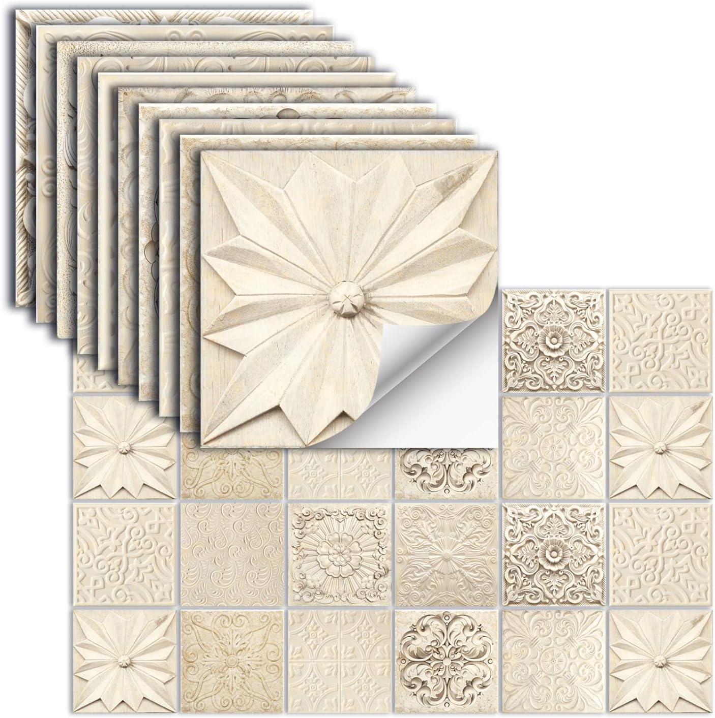 24 pegatinas autoadhesivas para azulejos, impermeables, para decoración ...