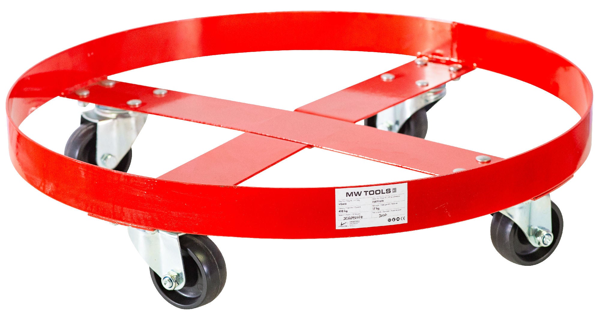 Chariot à fûts en plastique type fermé 220 litres 410 kg MW Tools ...