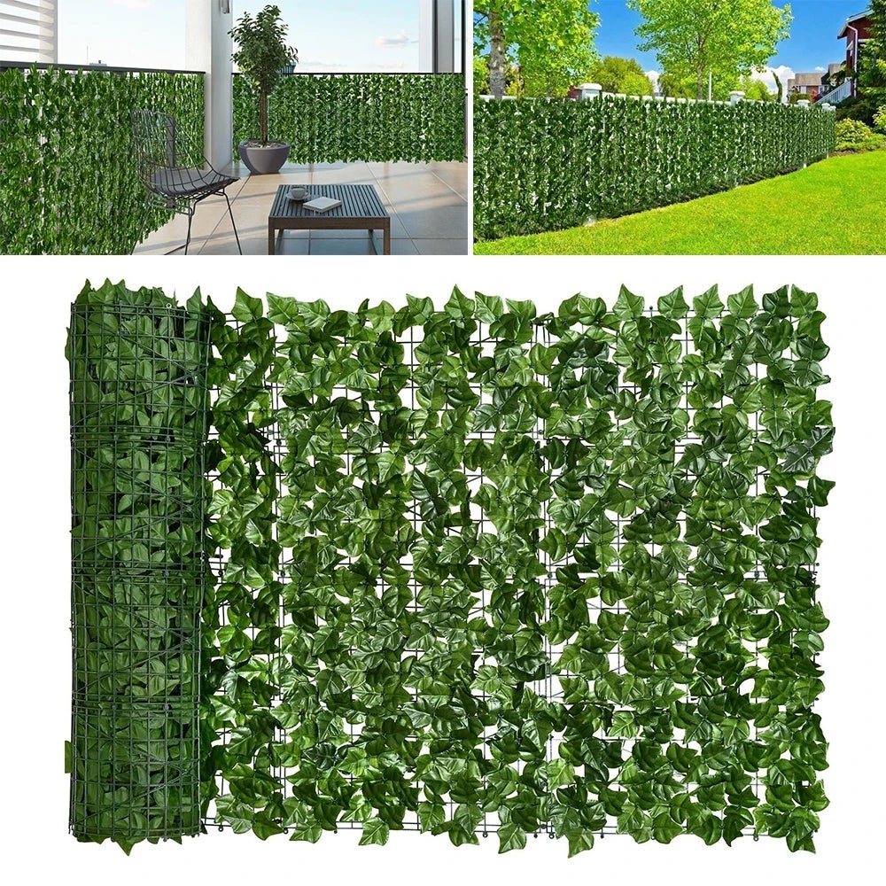 118x39.4in Hiedra artificial privacidad valla pared pantalla, seto ...